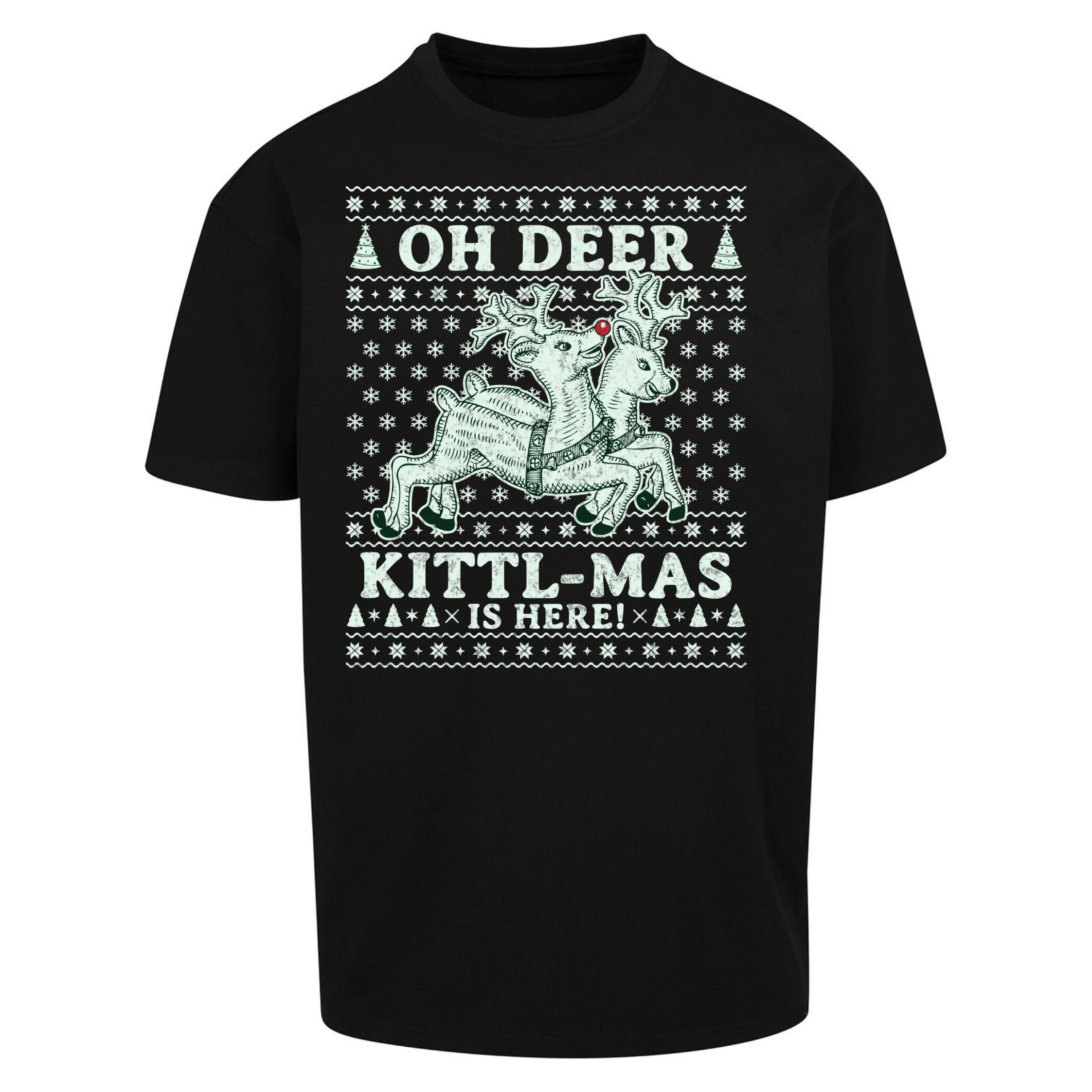 Oh Deer Kittl-Mas Oversized T-Shirt | Holiday Streetwear Tee – Spoofytees