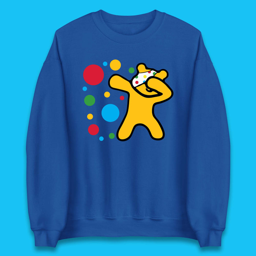 Dabbing Spotty Pudsey Bear Children In Need Dab Dance Spotty Day Donat ...