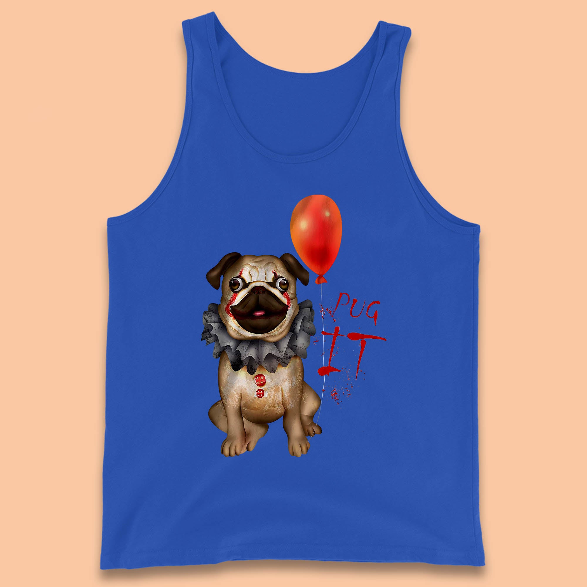 Pug IT Pennywise Clown Dog Spoof Halloween Pug Dog Costume Horror Movi ...