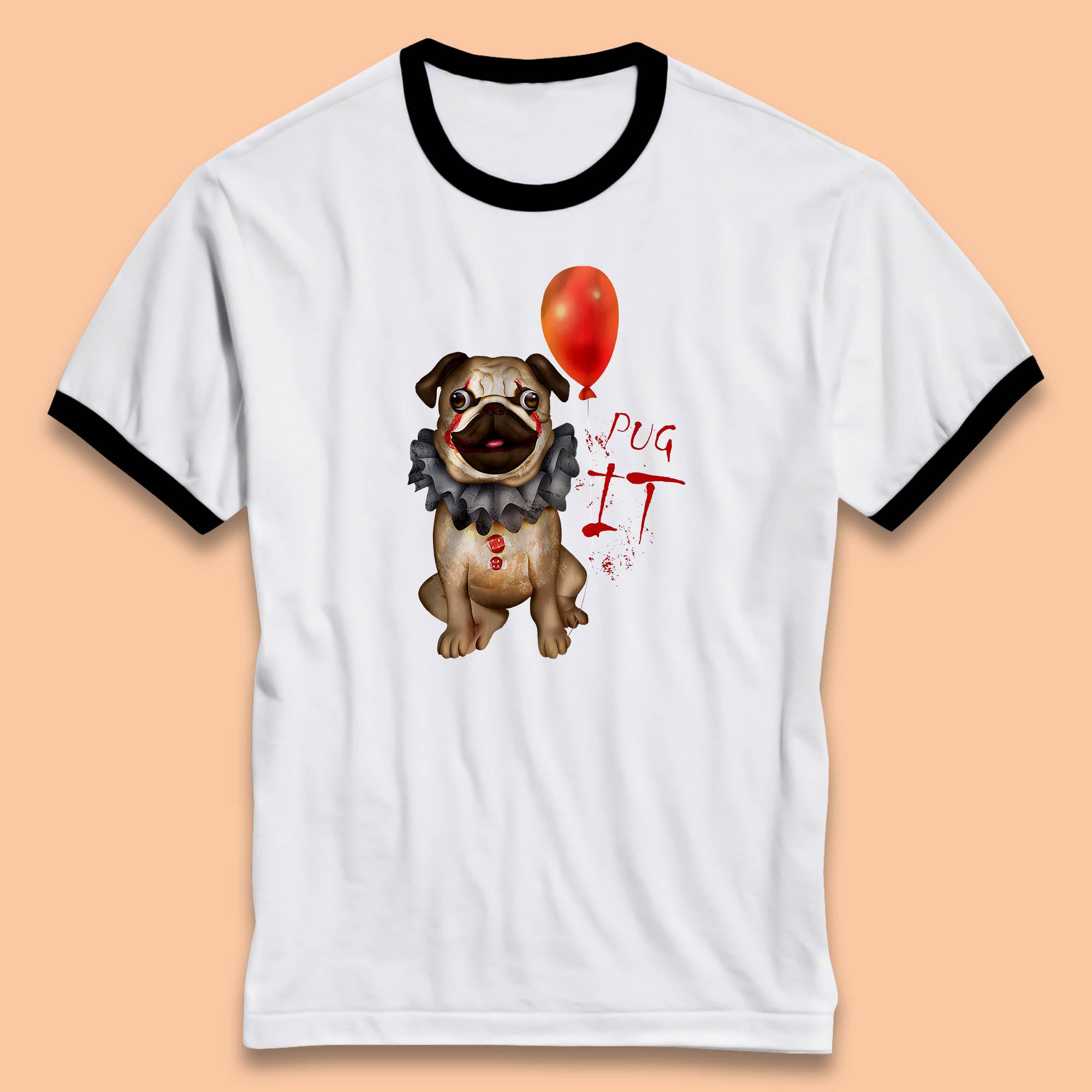 Pug IT Pennywise Clown Dog Spoof Halloween Pug Dog Costume Horror Movi ...