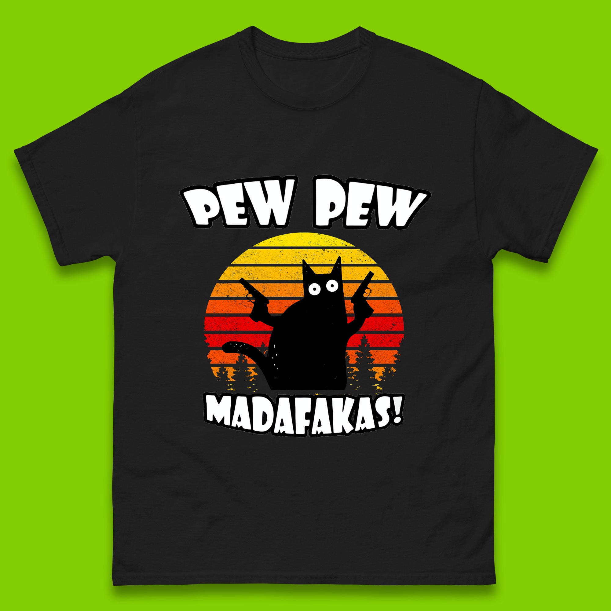 Pew Pew Madafakas Funny Joke Retro Vintage Cat Gun Pistol Kitty Pew Pe ...
