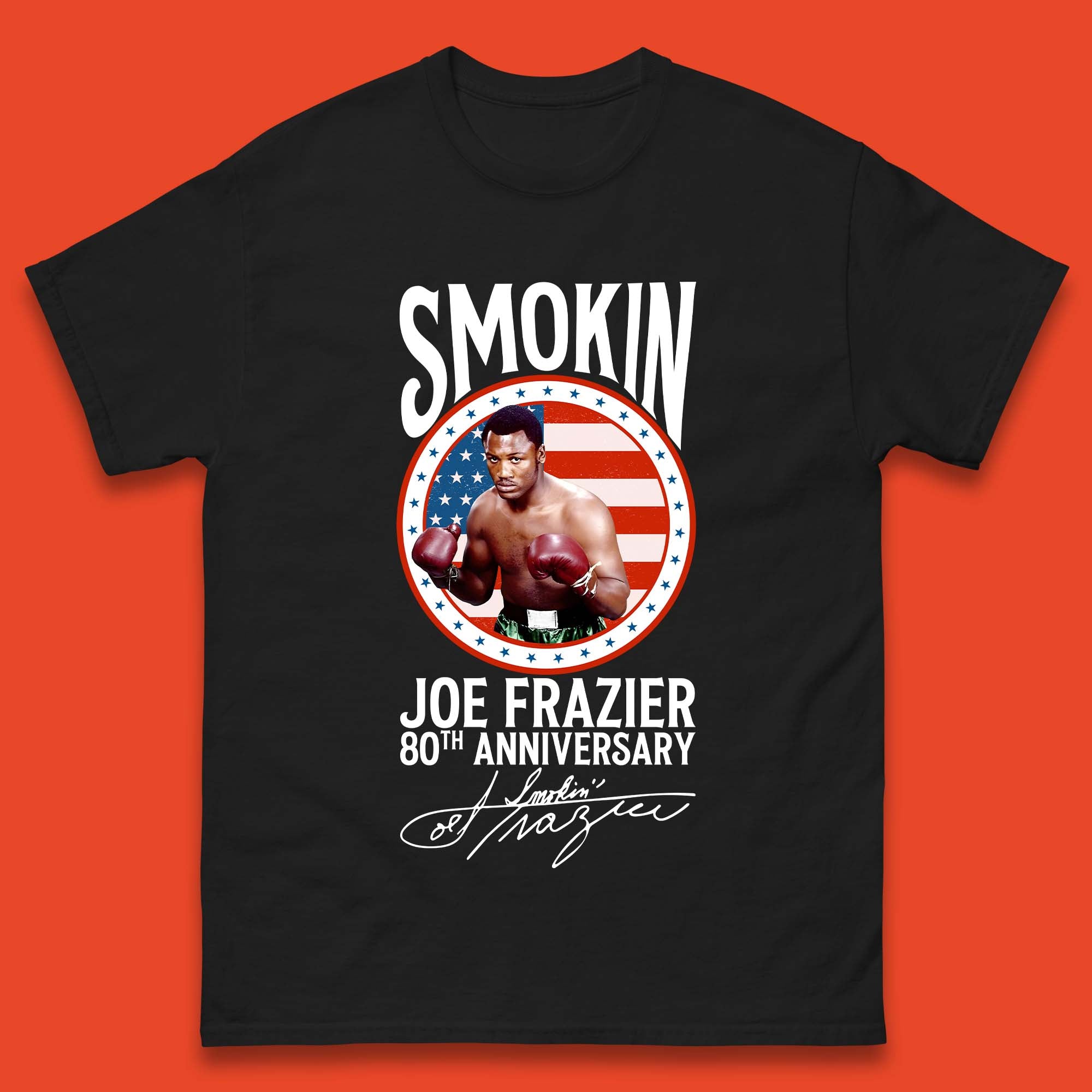 Smokin Joe Frazier 80th Anniversary Mens T-Shirt – Spoofytees