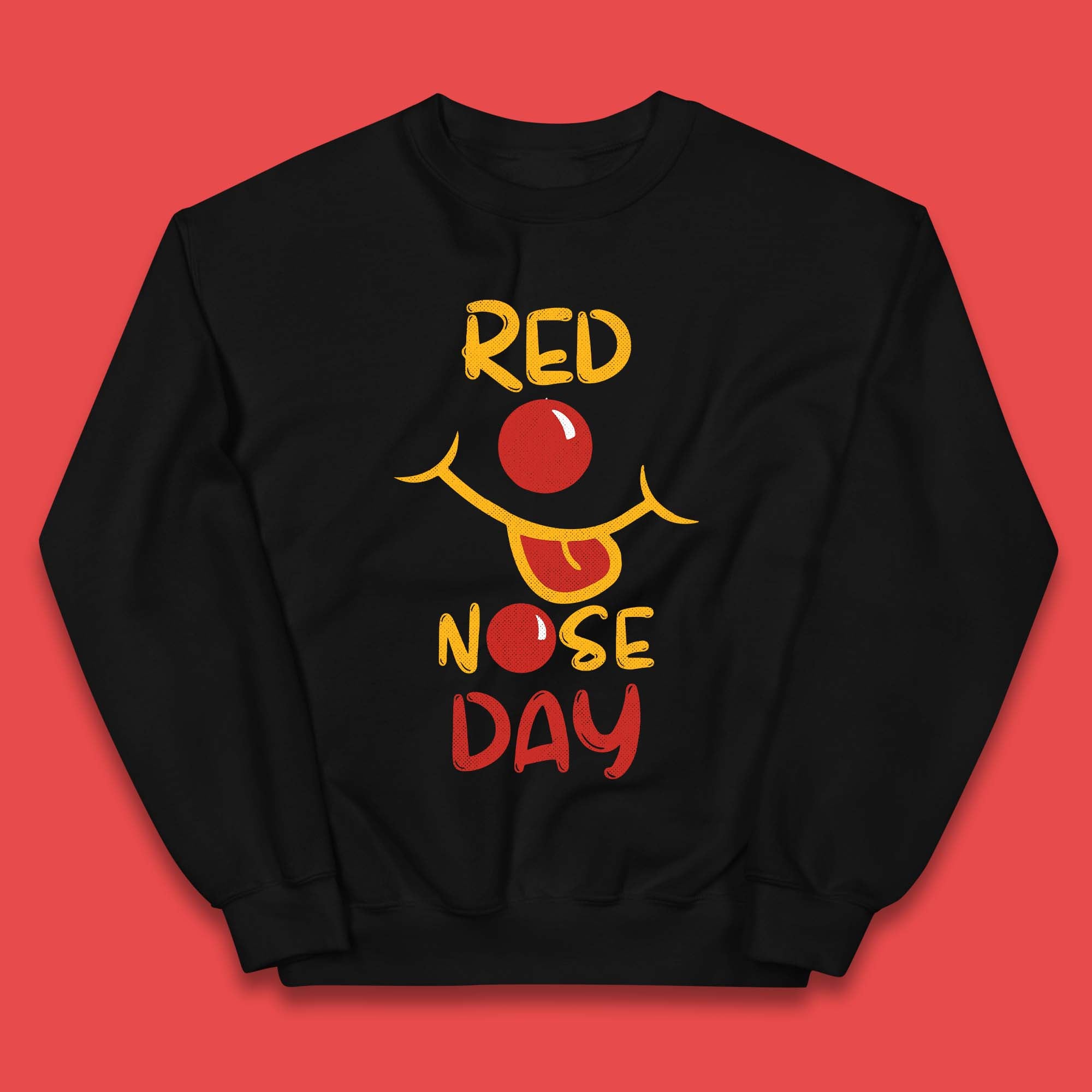 Red Nose Day Smiley Face Kids Jumper – Spoofytees