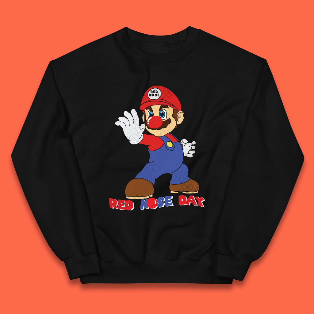 Super Mario Red Nose Day Jumpers | Buy Comic Relief Clothing for Kids ...