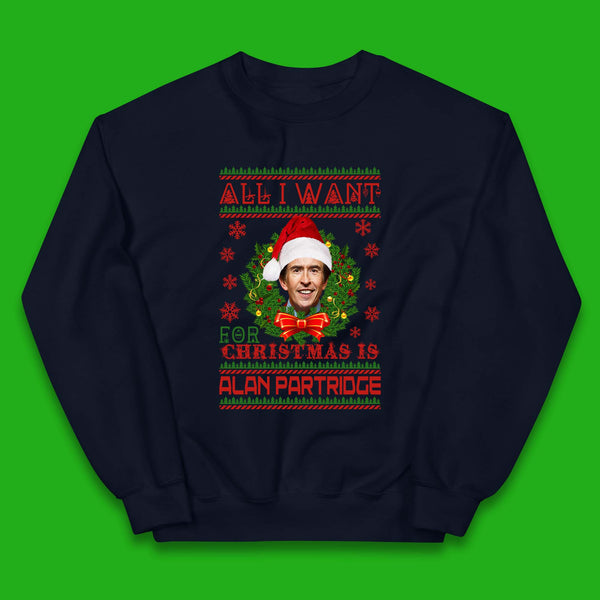 Want Alan Partridge For Christmas Kids Jumper – Spoofytees