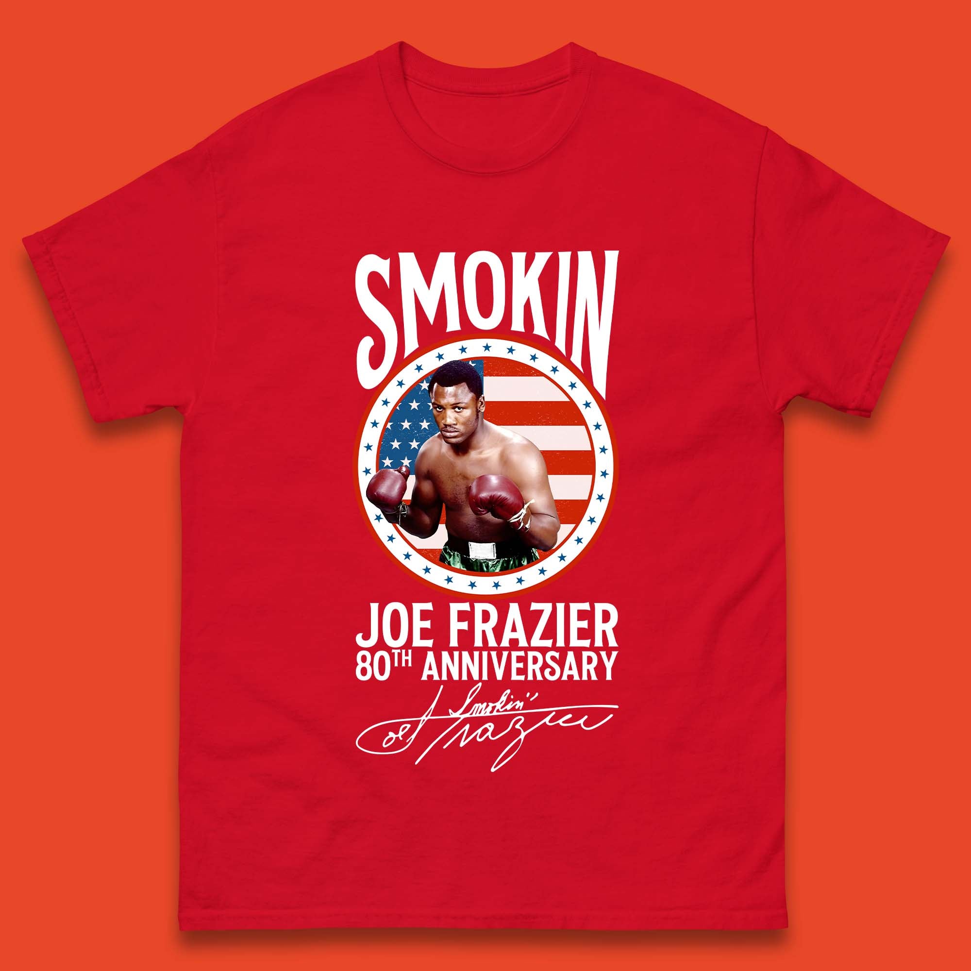 Smokin Joe Frazier 80th Anniversary Mens T-Shirt – Spoofytees