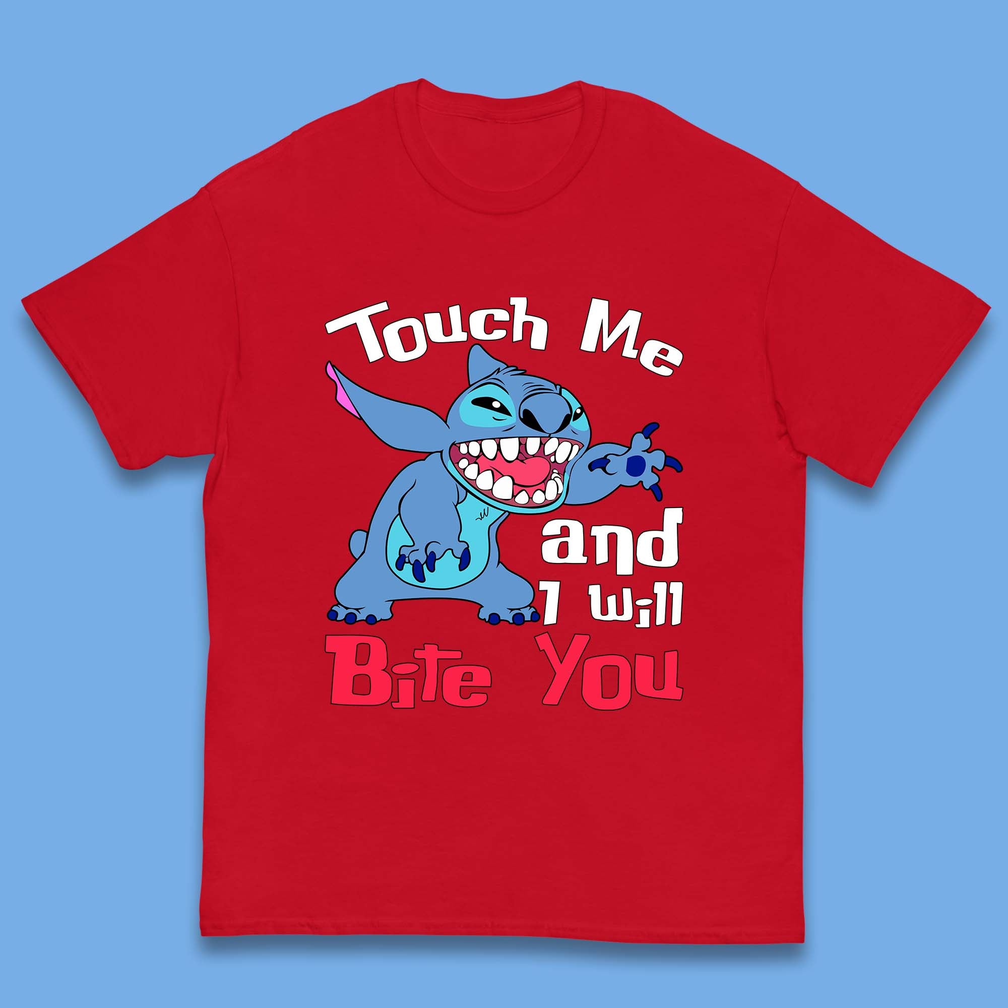 Disney Angry Stitch Cartoon Touch Me And I Will Bite You Lilo & Stitch ...