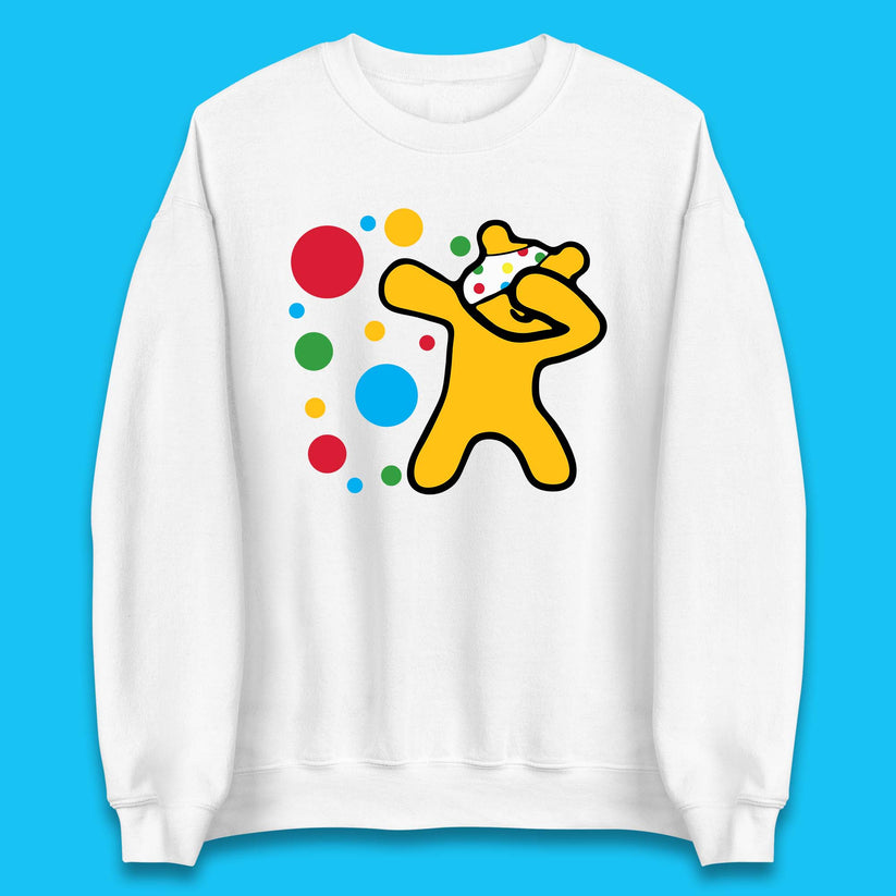 Dabbing Spotty Pudsey Bear Children In Need Dab Dance Spotty Day Donat ...