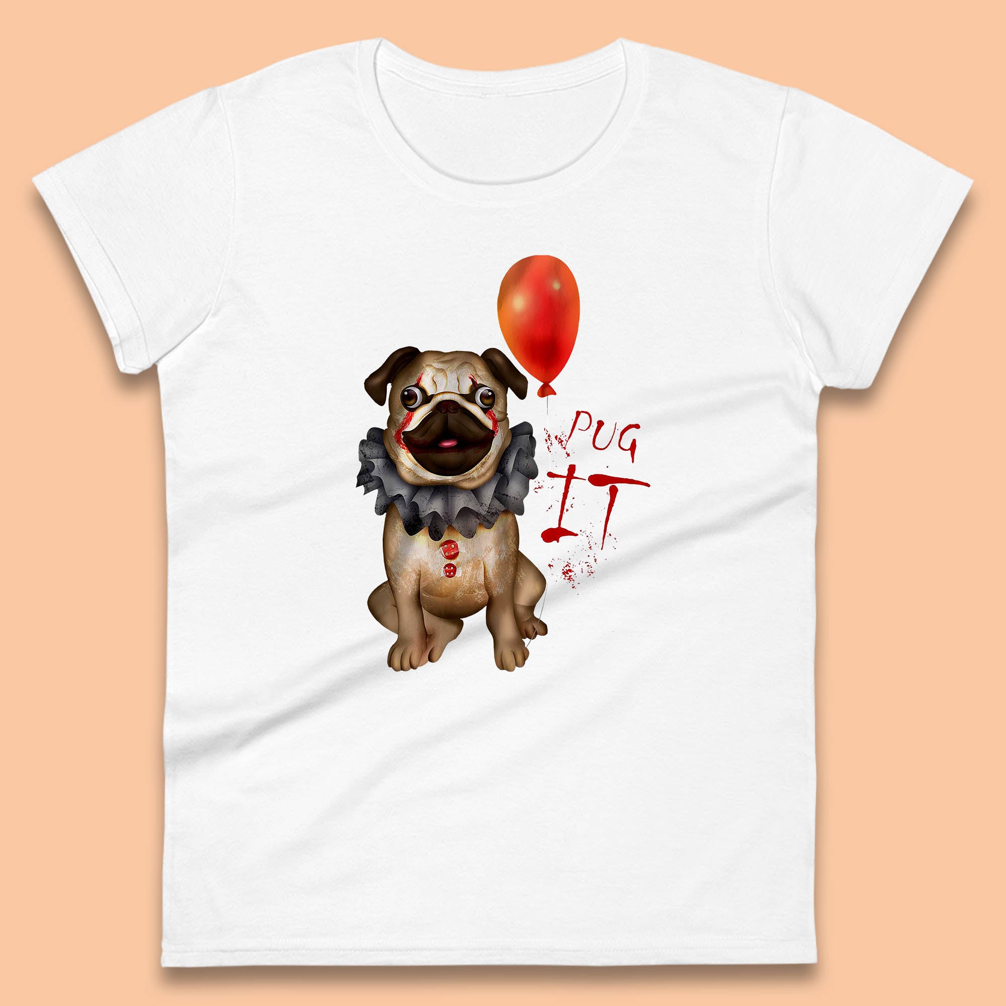 Pug IT Pennywise Clown Dog Spoof Halloween Pug Dog Costume Horror Movi ...