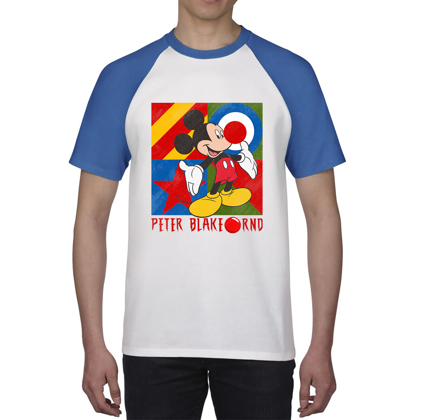 Peter Blake Mickey Mouse Red Nose Day Baseball T Shirt. 50% Goes To Ch ...