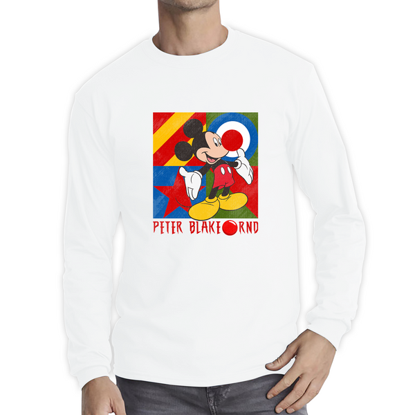 Peter Blake Mickey Mouse Red Nose Day Adult Long Sleeve T Shirt. 50% G ...