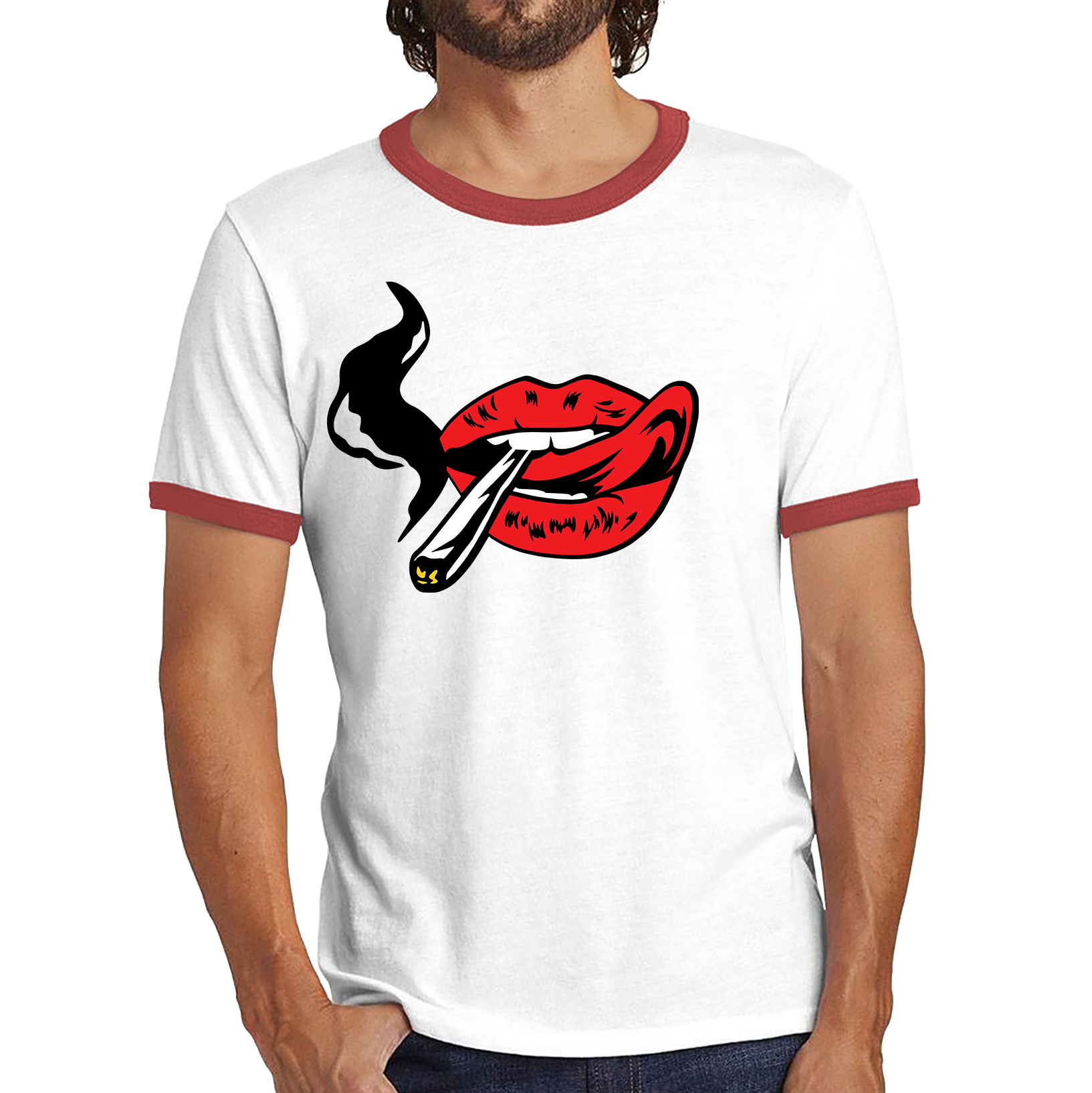 Lips Spliff Zoot Ganja Weed Smoking Pop Art Red Lady Lips Weed Marijua ...