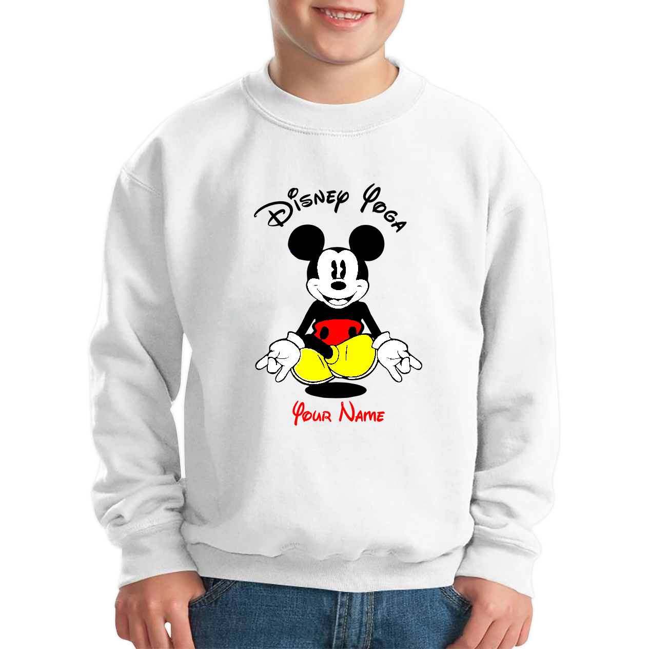 Personalised Disney Mickey Mouse Yoga Kids Jumper – Spoofytees